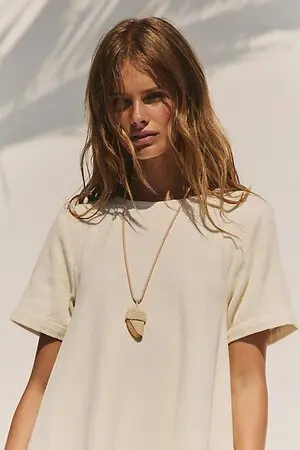 Free People Textured Cotton A-line Mini Dress With Keyhole Back - Moonglow