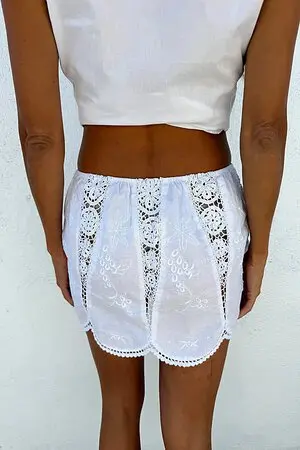 MADLY VINTAGE Reworked Crochet Embroidered Mini Skirt Selected Madly