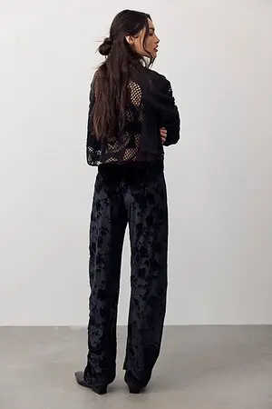 Free People Radiance Velvet Pull-on Pants - Black