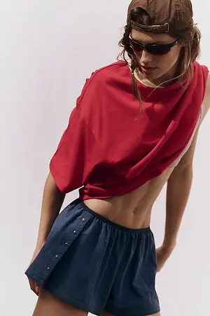 Free People Make It Snappy Shorts True Navy