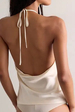 Donni. The Silk Halter Top - Creme