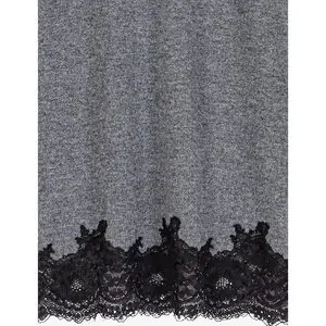 Maje Round-neck Lace-trim Wool Midi Dress