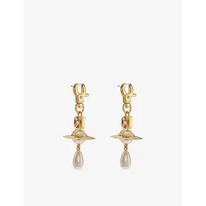 VIVIENNE WESTWOOD Ada Faux Pearl And Gemstone Gold-plated Earrings - Gold/rose