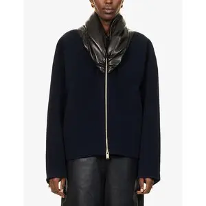 DARKPARK Anya Cashmere And Wool Leather Collar Bomber Jacket