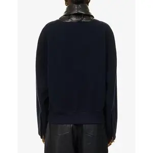 DARKPARK Anya Cashmere And Wool Leather Collar Bomber Jacket