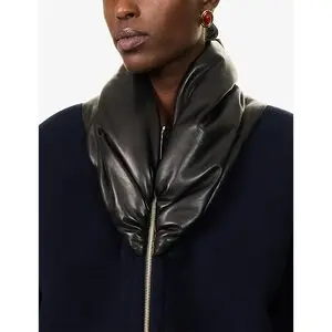 DARKPARK Anya Cashmere And Wool Leather Collar Bomber Jacket