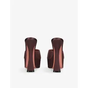Amina Muaddi Dalida 140 Heeled Satin Mules