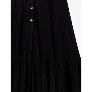 Maje Ruffled V-neck Knitted Maxi Dress