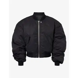 Rick Owens Flight Ribbed-trim Cotton-blend Bomber Jacket - Black