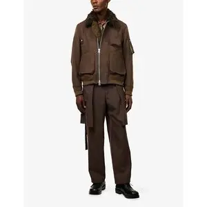 Sacai Melton Collared Wool Bomber Jacket