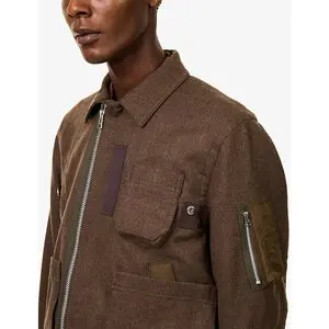 Sacai Melton Collared Wool Bomber Jacket