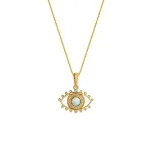 KARMA AND LUCK Luminous Guard Opal Evil Eye Necklace - Gold