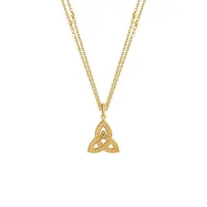 KARMA AND LUCK Endless Grace Pearl Trinity Knot Necklace - Gold