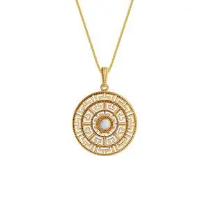 KARMA AND LUCK Celestial Balance Opal Mandala Necklace - Gold