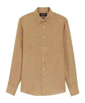 Hugo Boss Slim Fit Textured Shirt - Beige