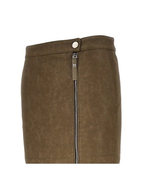 Pinko Asymmetric Zip Leather Skirt