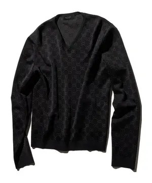 Gucci Fine Knit Viscose Gg Jacquard Sweater