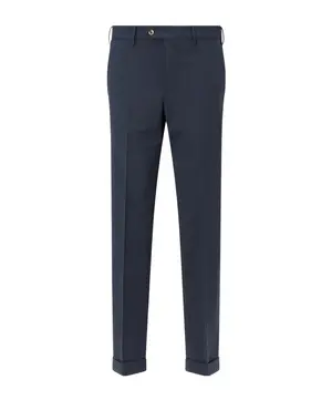 PT TORINO Pressed-crease Turned-up Trousers - Midnight Blue