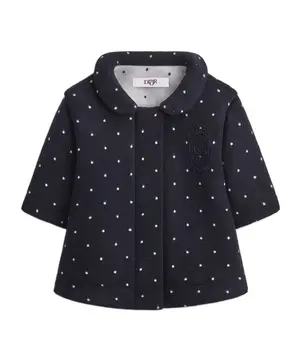 Dior Wool Polka Dot Coat With Peter Pan Collar