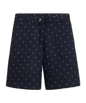 Dior Wool Micro-polka Dot Bermuda Shorts - Navy