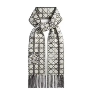 Dior Cannage Scarf - Grey