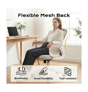 HOMFAN Ergonomic Wide-seat Office Chair With Flip Armrests - White