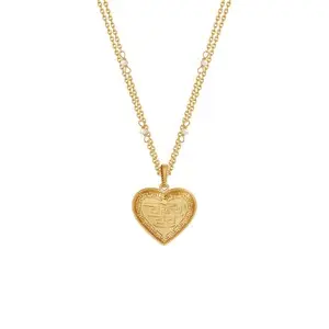 KARMA AND LUCK Pure Devotion Pearl Heart Necklace - Gold