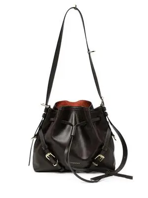 Givenchy Small Voyou Bucket Bag In Shiny Leather - Brown