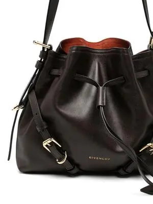 Givenchy Small Voyou Bucket Bag In Shiny Leather - Brown
