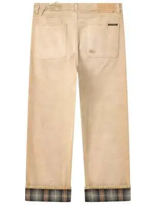 GOLDEN GOOSE Pants In Gradient Beige Cotton With Check Details