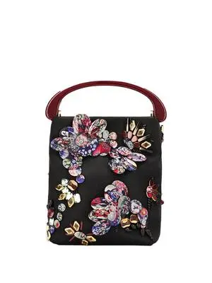Dries Van Noten Micro Bag With Embroidery And Resin Handle - Black