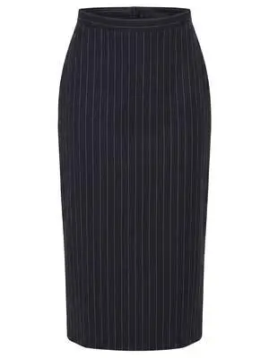 Givenchy Midi Striped Wool Skirt