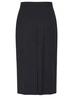 Givenchy Midi Striped Wool Skirt