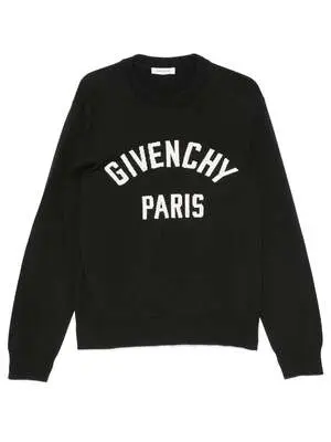 Givenchy Couture Seam Knitted Sweater With Paris Detail - Black