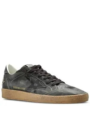 GOLDEN GOOSE Ball Star Distressed Leather Sneakers - Green