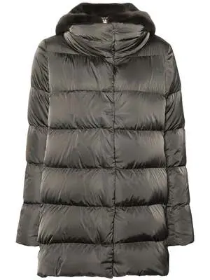 Herno Piumino A-shape In Raso E Lady Alternative Fur