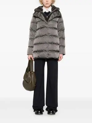 Herno Piumino A-shape In Raso E Lady Alternative Fur