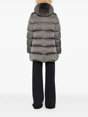 Herno Piumino A-shape In Raso E Lady Alternative Fur