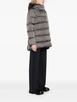 Herno Piumino A-shape In Raso E Lady Alternative Fur