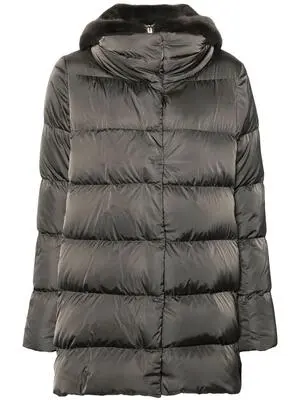 Herno Padded Down Jacket With Detachable Faux Fur Hood - Gray