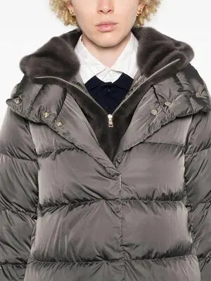 Herno Padded Down Jacket With Detachable Faux Fur Hood - Gray