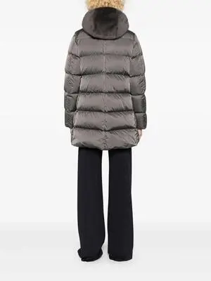 Herno Padded Down Jacket With Detachable Faux Fur Hood - Gray