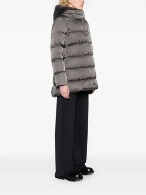 Herno Padded Down Jacket With Detachable Faux Fur Hood - Gray