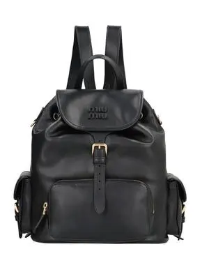 Miu Miu Leather Backpack - Black