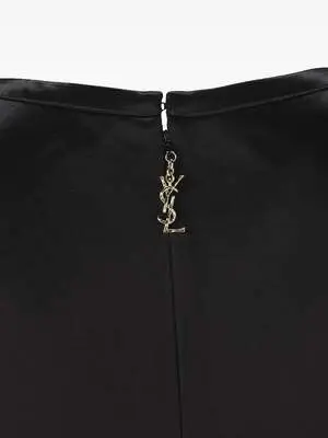 Saint Laurent Cassandre Shift Dress In Satin