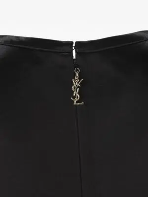 Saint Laurent Cassandre Shift Dress In Satin - Black