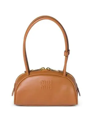 Miu Miu Beau Small Leather Bowling Bag - Brown