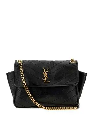 Saint Laurent Saint Laurent Niki Tripouch Bag In Vintage Leather Black