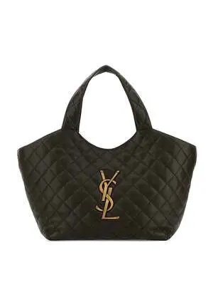 Saint Laurent Icare Medium Bag In Quilted Nappa - Green