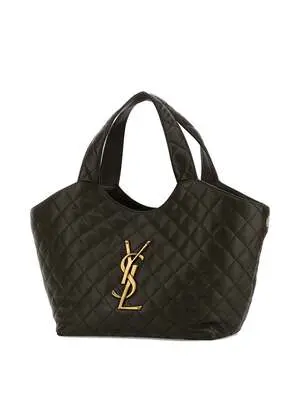 Saint Laurent Icare Medium Bag In Quilted Nappa - Green